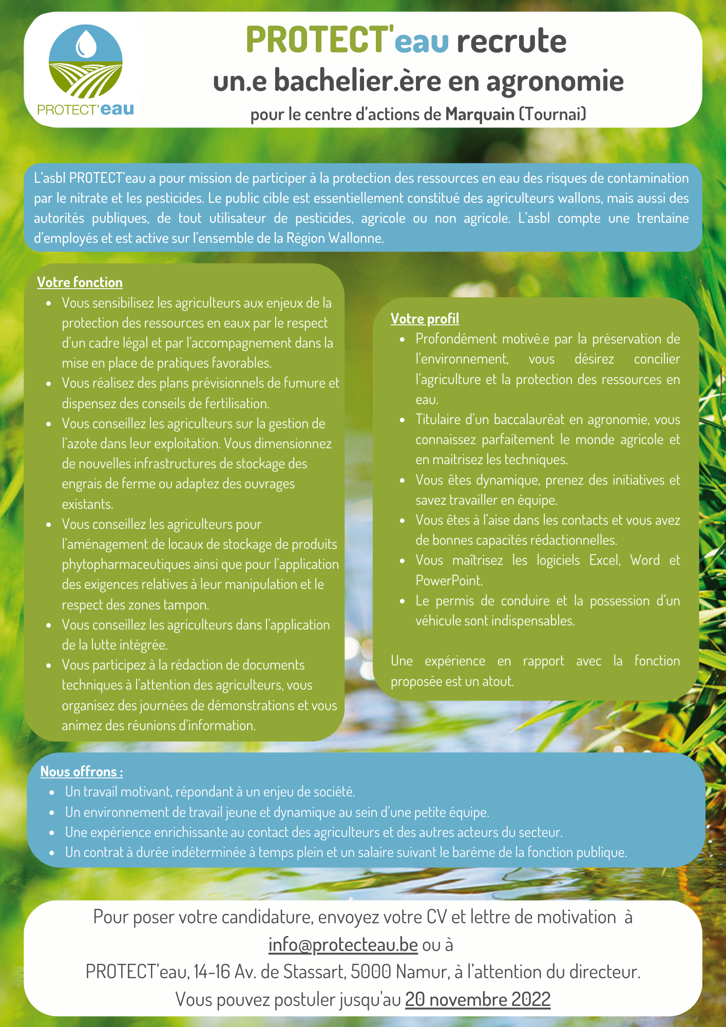 Rejoins notre équipe ! | PROTECT’eau